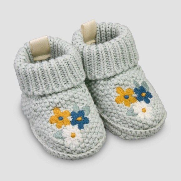 Just One You by Carter’s | Shoes | Nwt Baby Girls Knit Flower Slippers ...